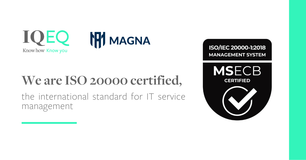 IQ-EQ achieves ISO 20000 certification - IQ-EQ